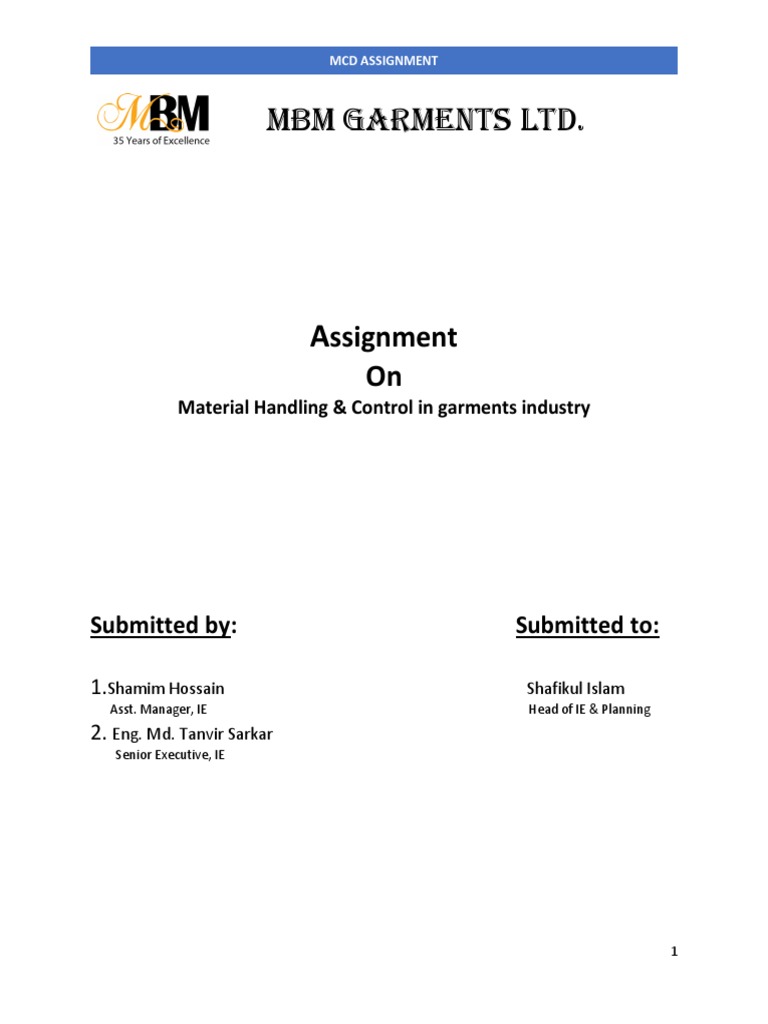 Assignment On MCD | PDF | Inventory