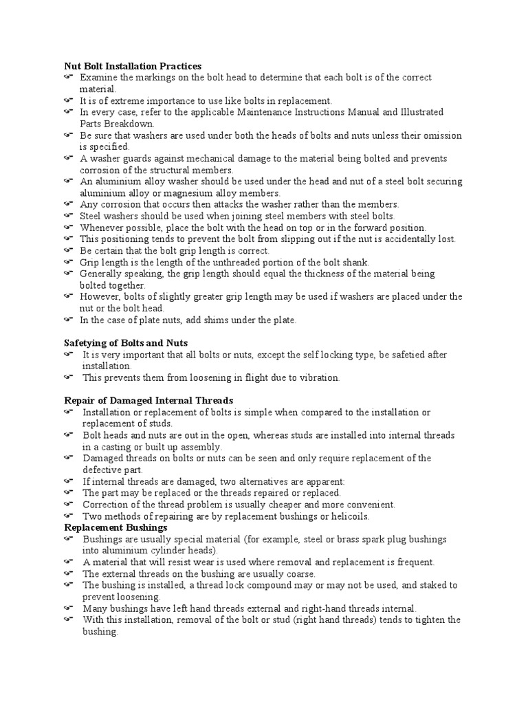 Nut Bolt Installation Practices | Download Free PDF | Screw | Nut ...