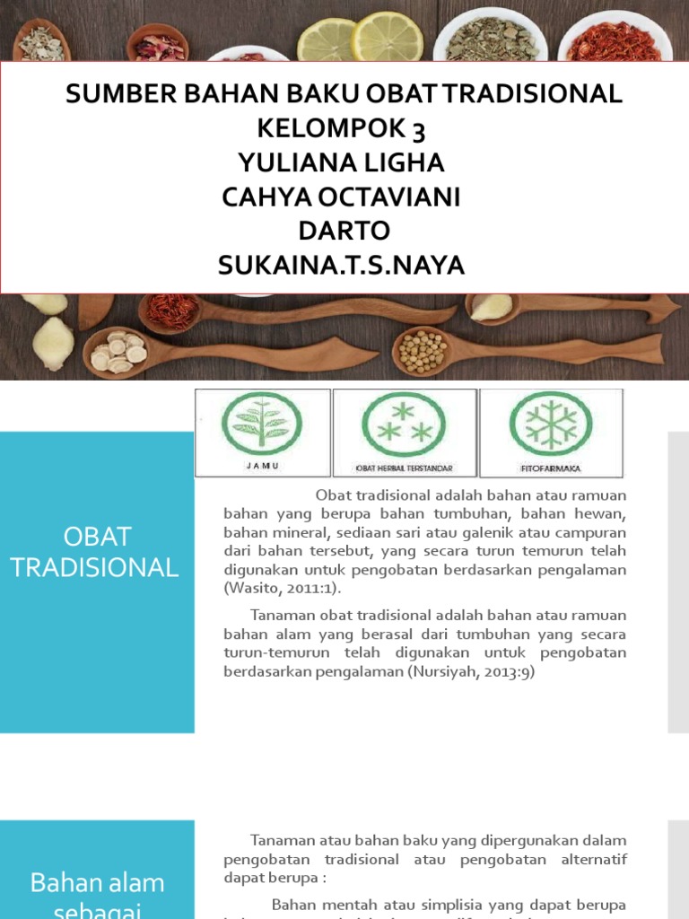Sumber Bahan Baku Obat Tradisional Pdf