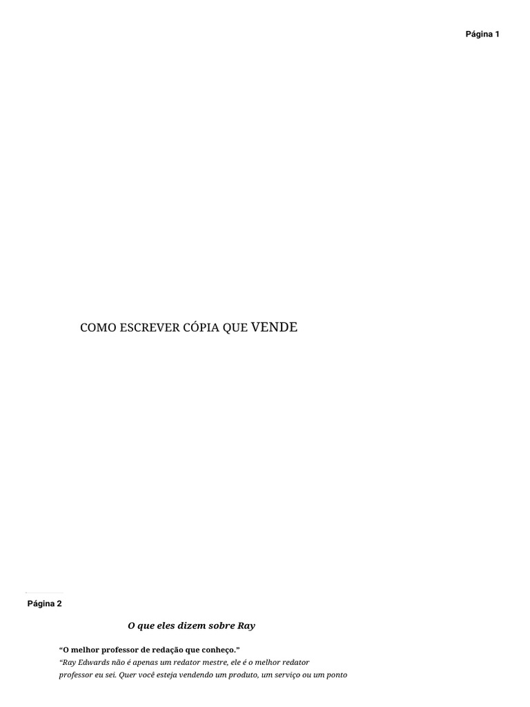 Como Escrever Cópia Que Vende | PDF | Marketing | Publicidade