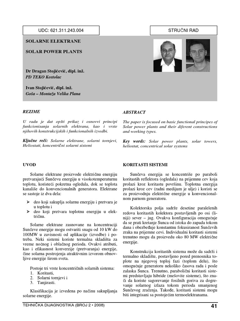 Srpski Rad-Solarne Elektrane | PDF