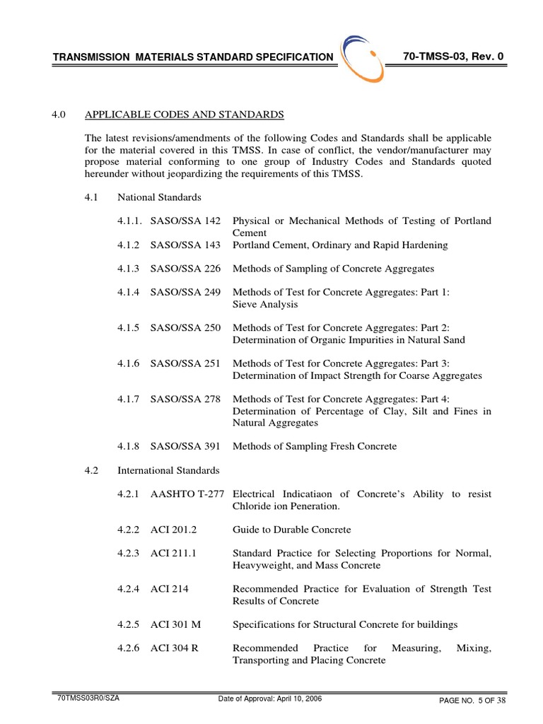 Standard 70-tmss-03-r0 5 | PDF | Concrete | Construction Aggregate