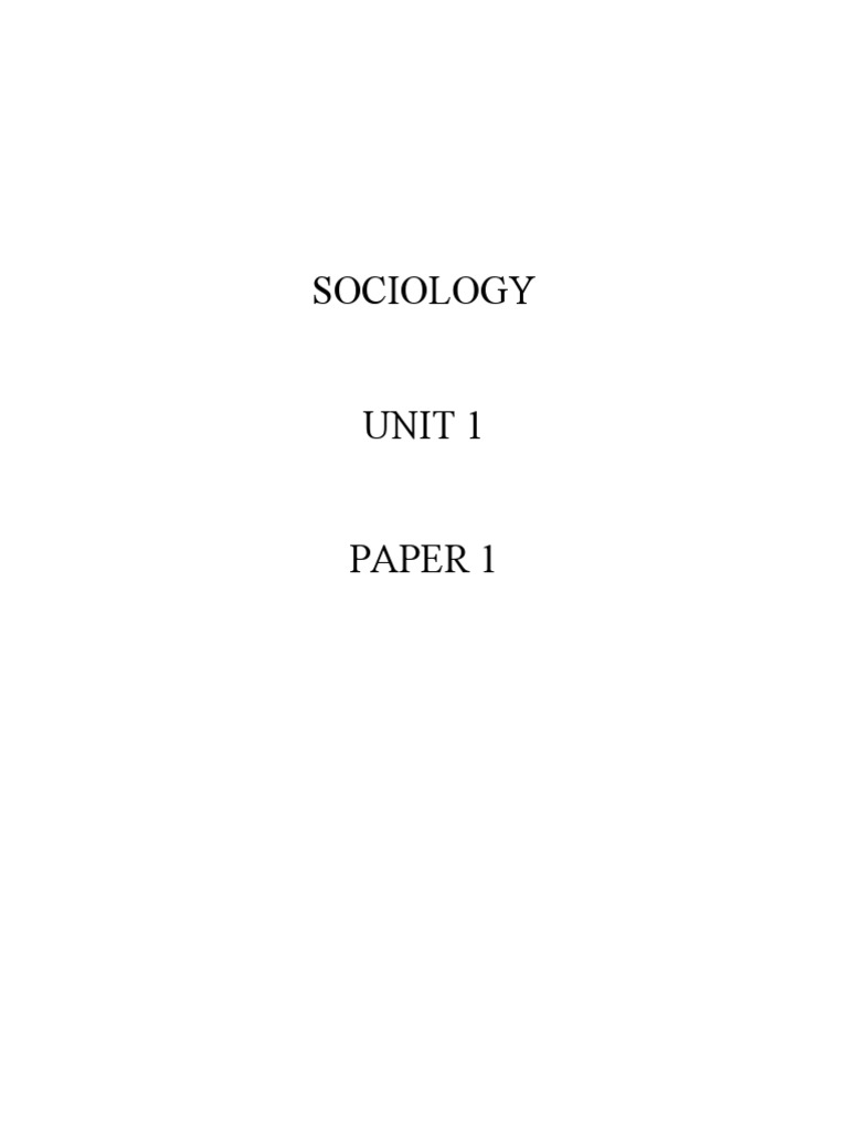 Sociology Unit 1 Multiple Choice | PDF | Sociology | Science