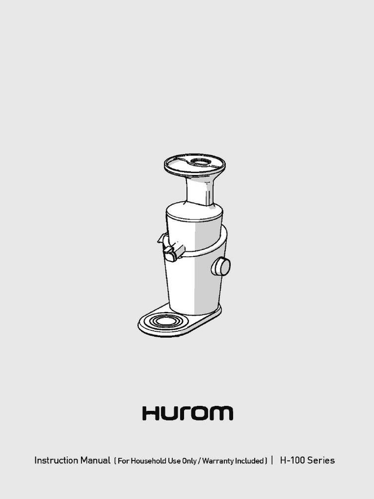Hurom H100 Series Manual | PDF
