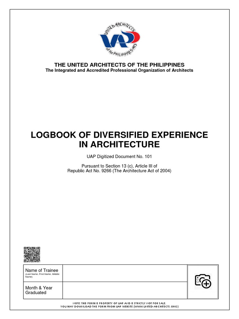 Logbook of Diversified Experience in Architecture Now Available for ...
