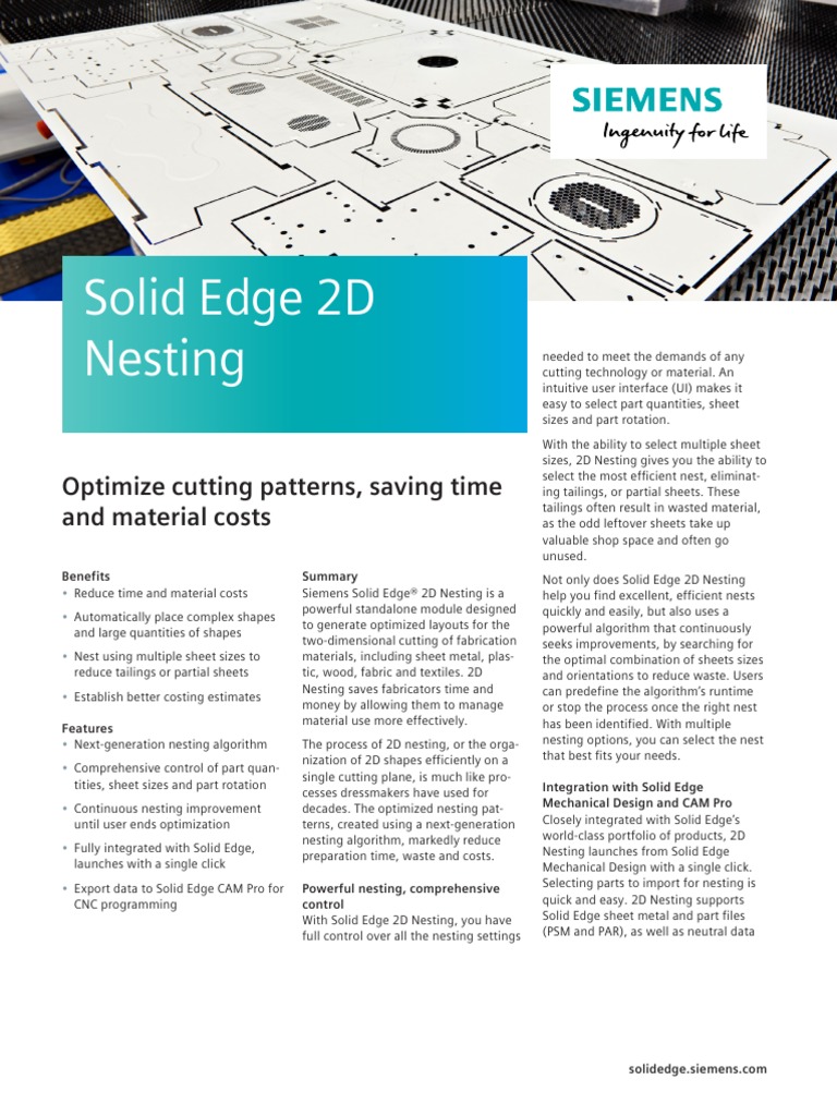 Solid Edge 2D Nesting: Optimize Cutting Patterns, Saving Time and ...
