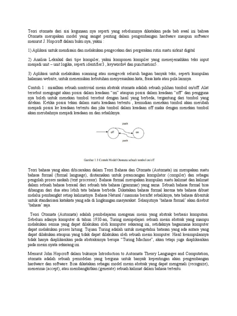Teori Otomata dan Bahasa Formal | PDF | Seni & Disiplin Bahasa | Komputer