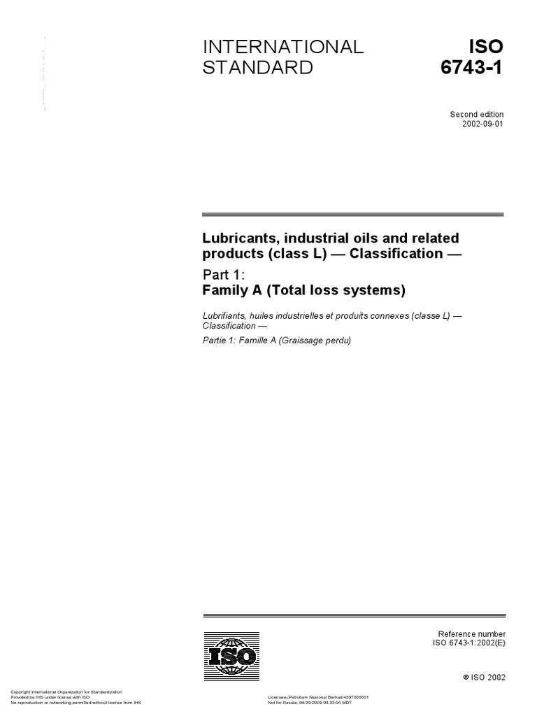 ISO 6743 - 1 - Total Loss System | PDF | International Organization For ...