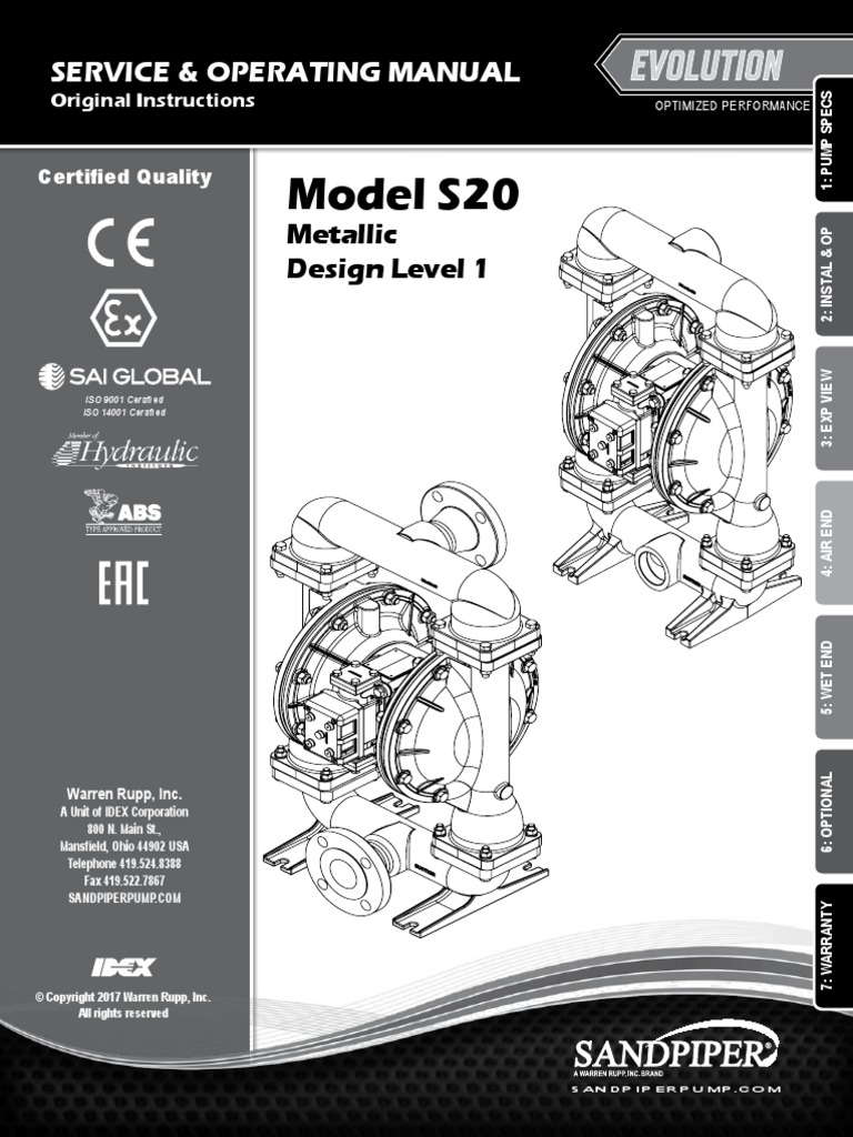 Manual Bombas SandPiper S20 | PDF | Fuse (Electrical) | Thermoplastic
