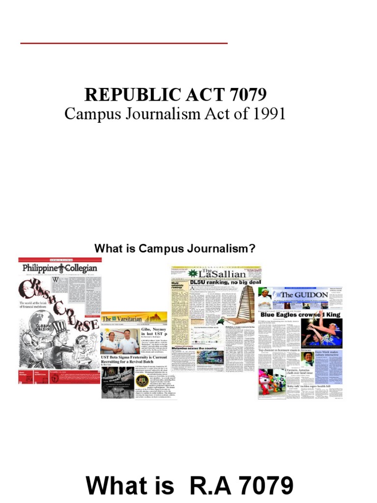 Republic Act 7079: Campus Journalism Act of 1991 | PDF | Journalism ...