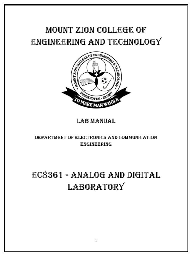 Ec8361-Adc Lab Manual | PDF | Amplifier | Bipolar Junction Transistor