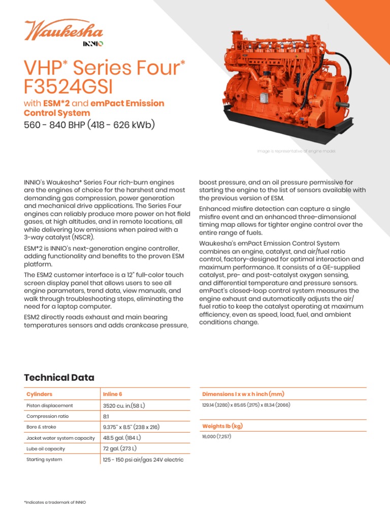 VHP Series Four F3524Gsi: 560 - 840 BHP (418 - 626 KWB) | PDF | Engines ...
