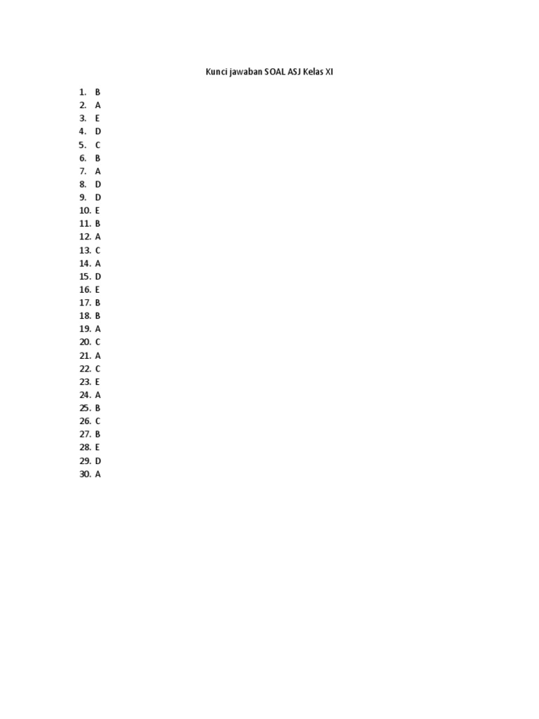 Kunci Jawaban ASJ Kelas XI | PDF | Teaching Methods & Materials