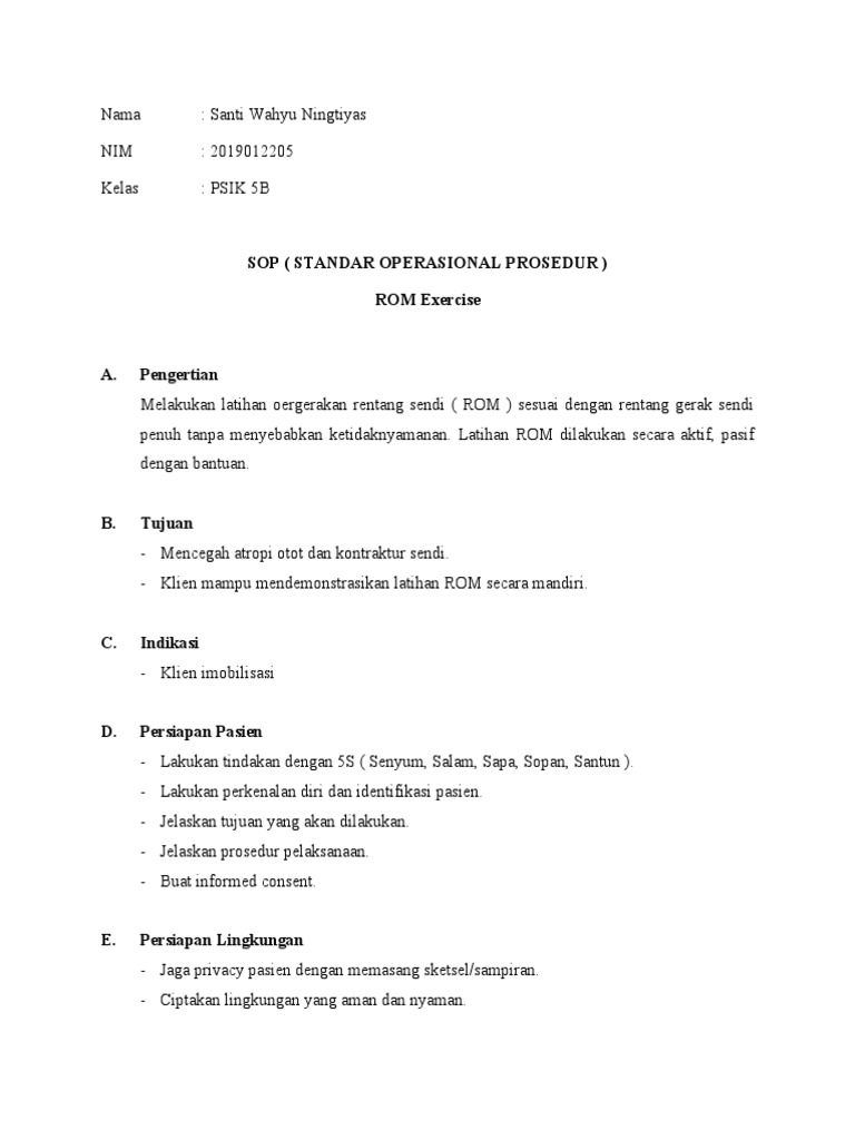 SOP ROM Exercise | PDF | Sains & Matematika