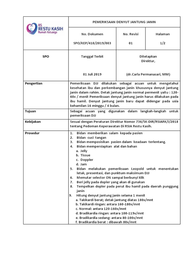 (Done) Pemeriksaan Denyut Jantung Janin (DJJ) | PDF