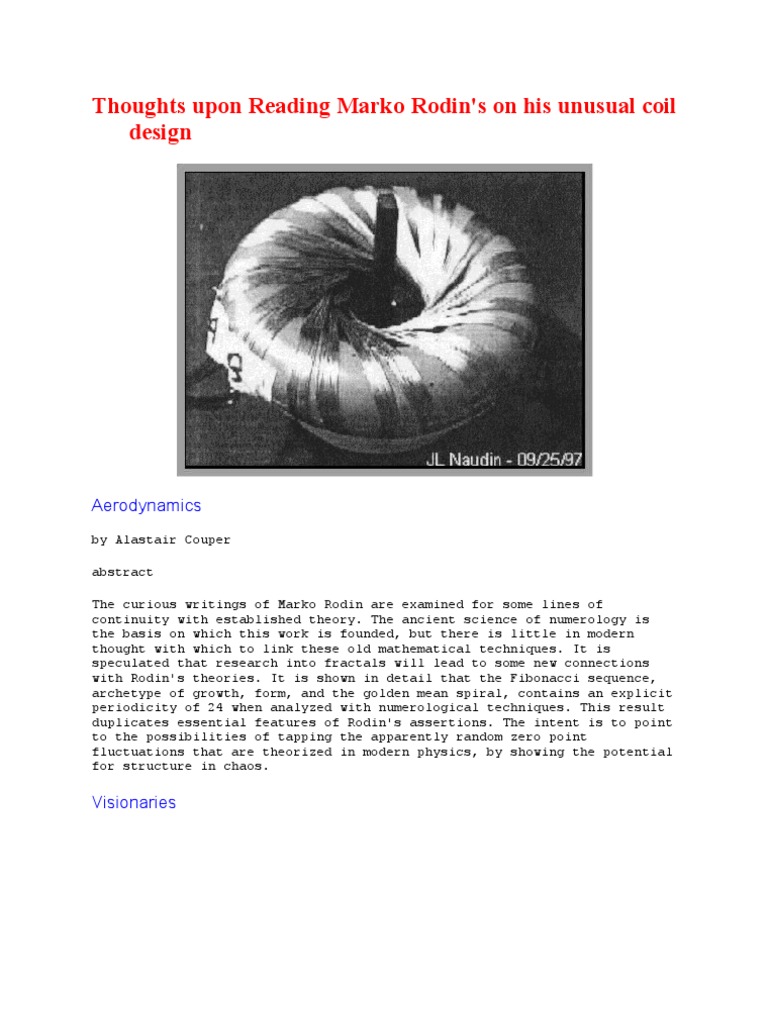 Exploring Marko Rodin's Coil Design | PDF | Electron | Quantum Mechanics
