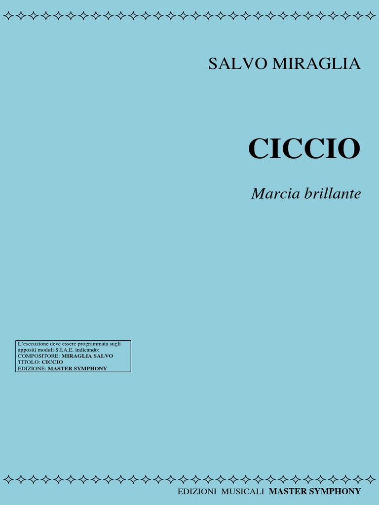 CICCIO Partitura e Parti | PDF