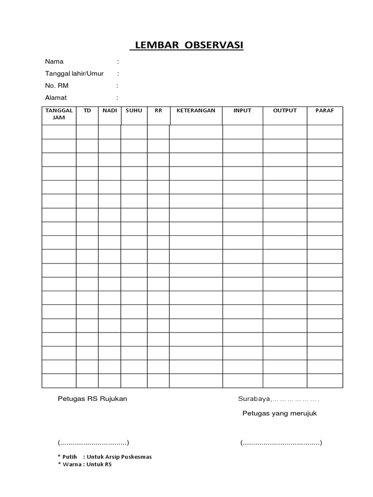 LEMBAR Monitoring Cairan | PDF