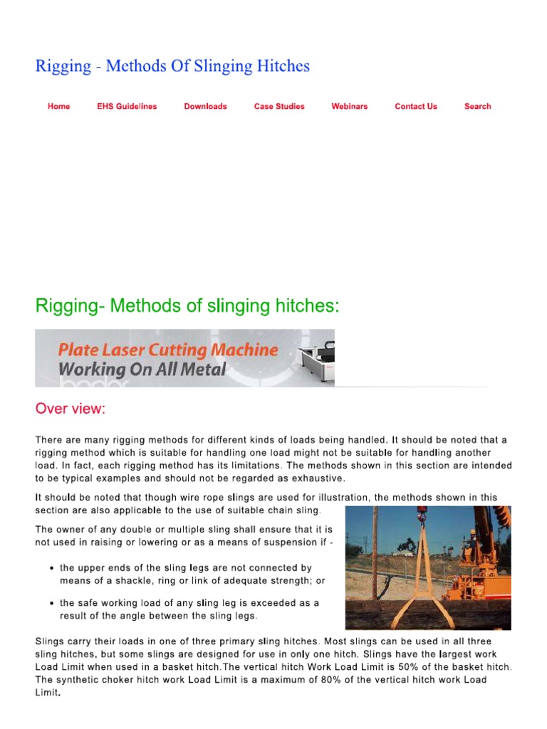 Methods of Slinging Hitches | PDF
