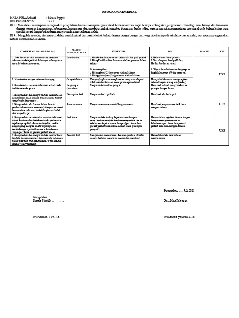 Program Remedial | PDF