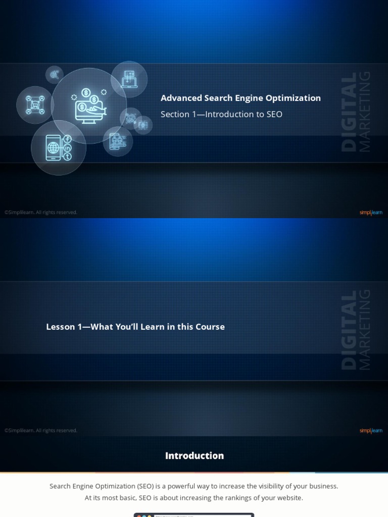 Advanced Search Engine Optimization - Section 1 Slides | PDF | Search ...