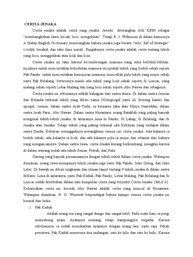 Cerita Jenaka | PDF