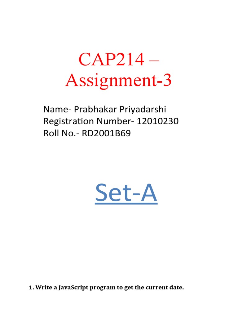 Write A Javascript Program To Get The Current Date Pdf Java Script