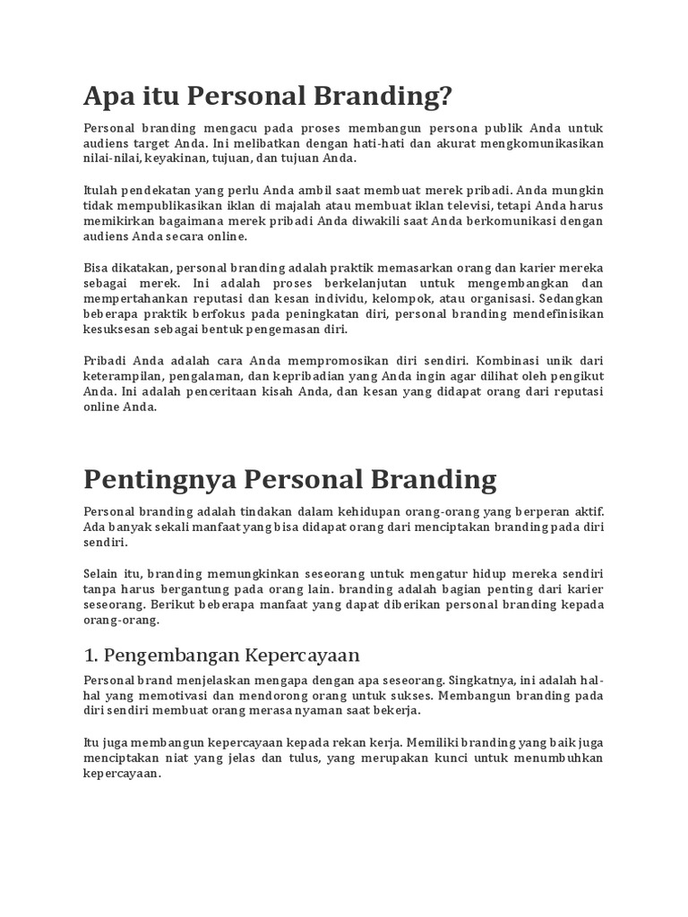 Personal Branding | PDF