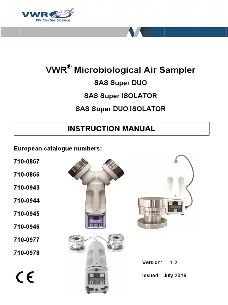 Manual Microbiological Air Sampler SAS SUPER DUO & ISOLATOR | PDF ...
