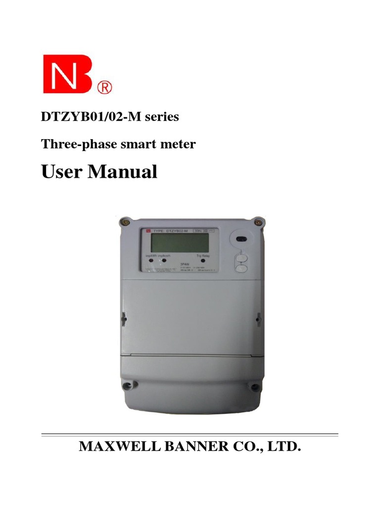 02-Three-Phase Smart Meter User Manual V1.0 | PDF | Power Supply ...