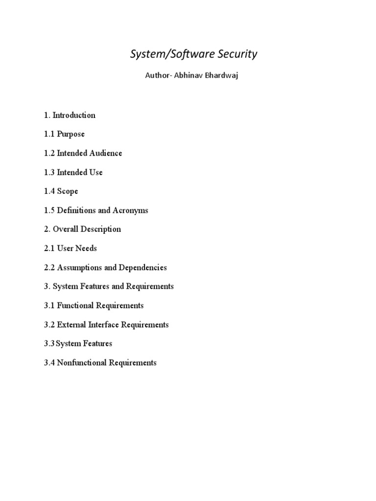 SRS (System Security) | PDF | Security | Computer Security