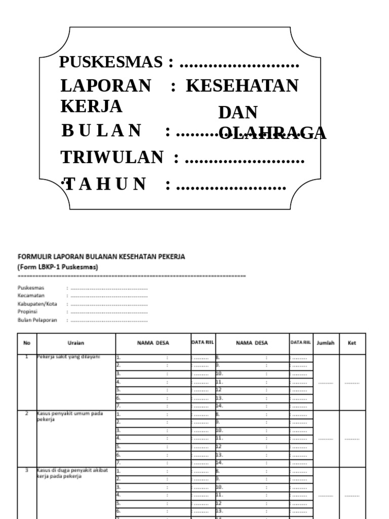 Format Laporan Kesjaor | PDF