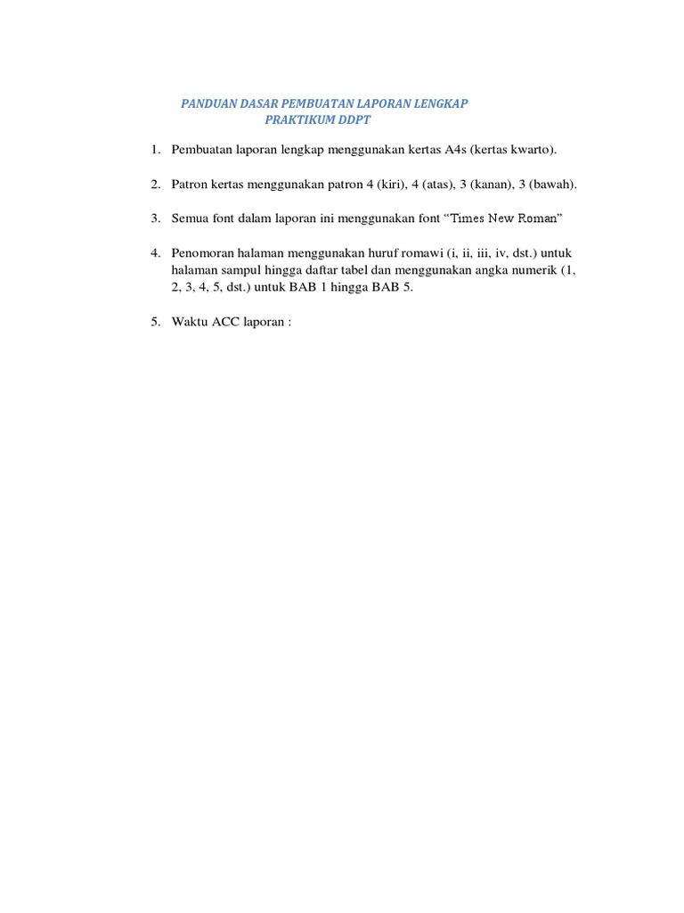 Laporan Lengkap Praktikum DDPT | PDF