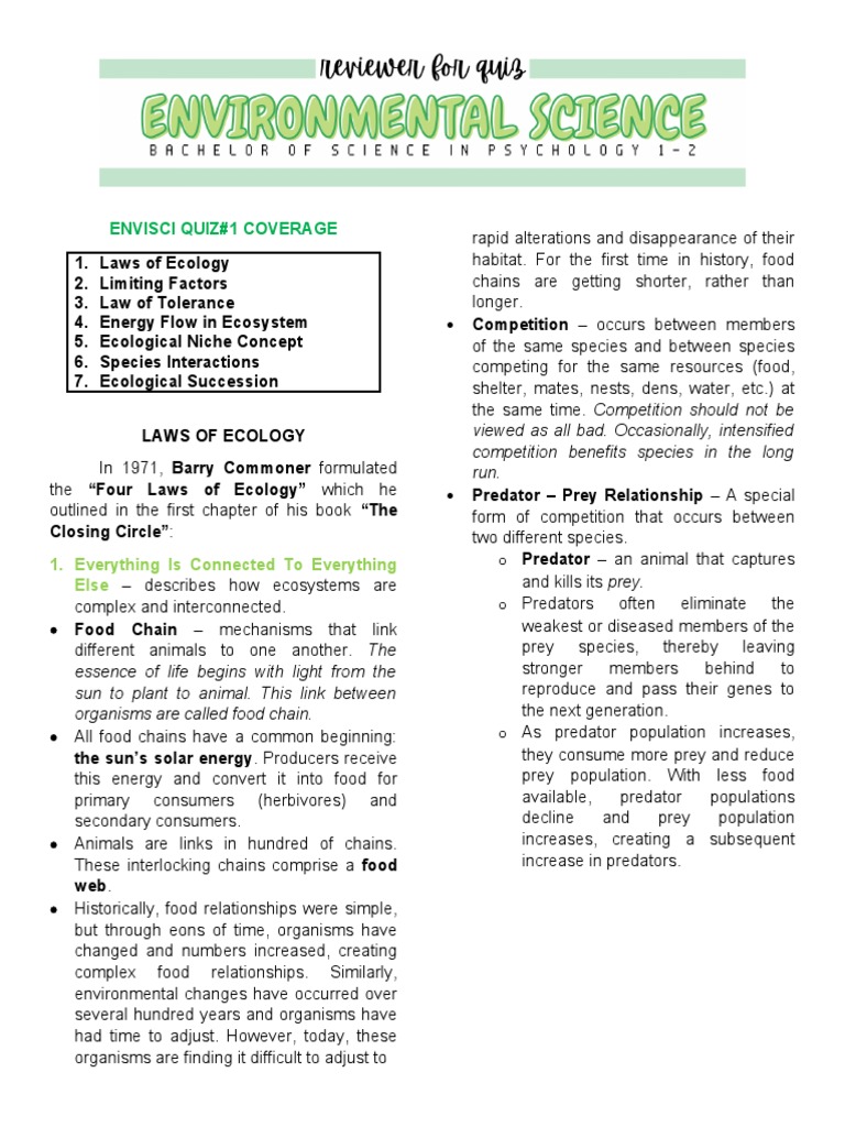 Reviewer in Environmental Science | PDF | Ecological Niche | Ecology