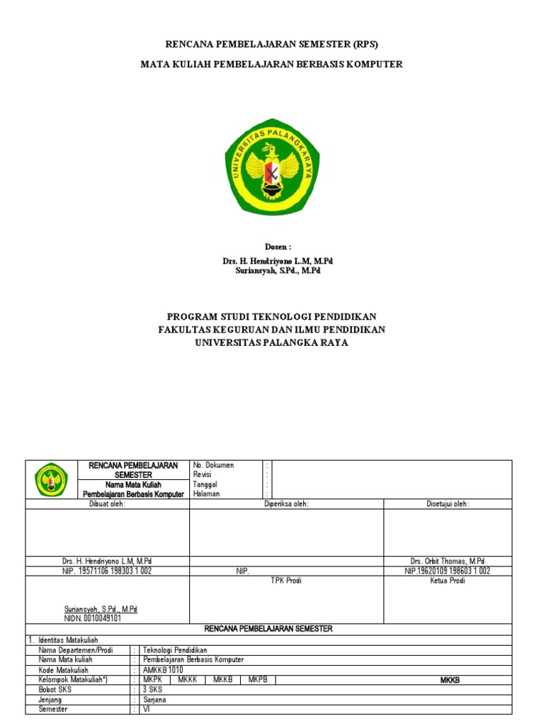 RPS Pembelajaran Berbasis Komputer | PDF