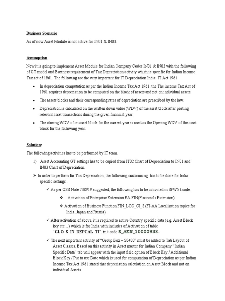 Prop. Solution For India Asset and Tax Depreciation | PDF ...