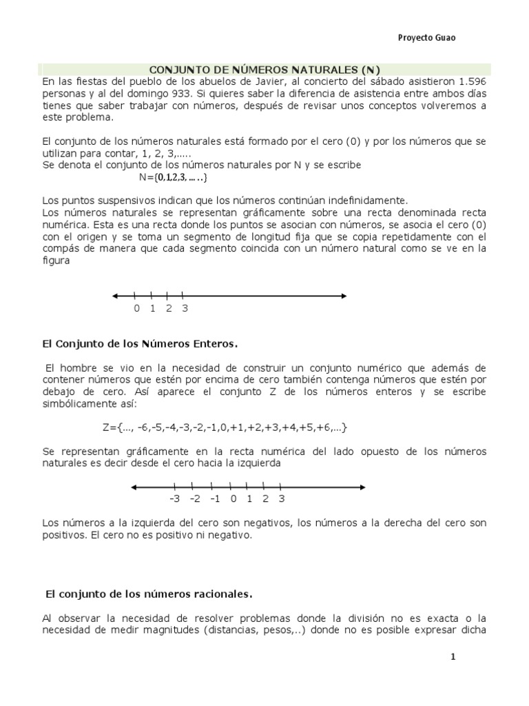 Conjunto de Números Naturales (N) - 0 | PDF | Números | Número racional
