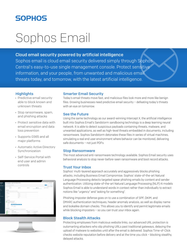 Sophos Email Ds | PDF | Ransomware | Phishing