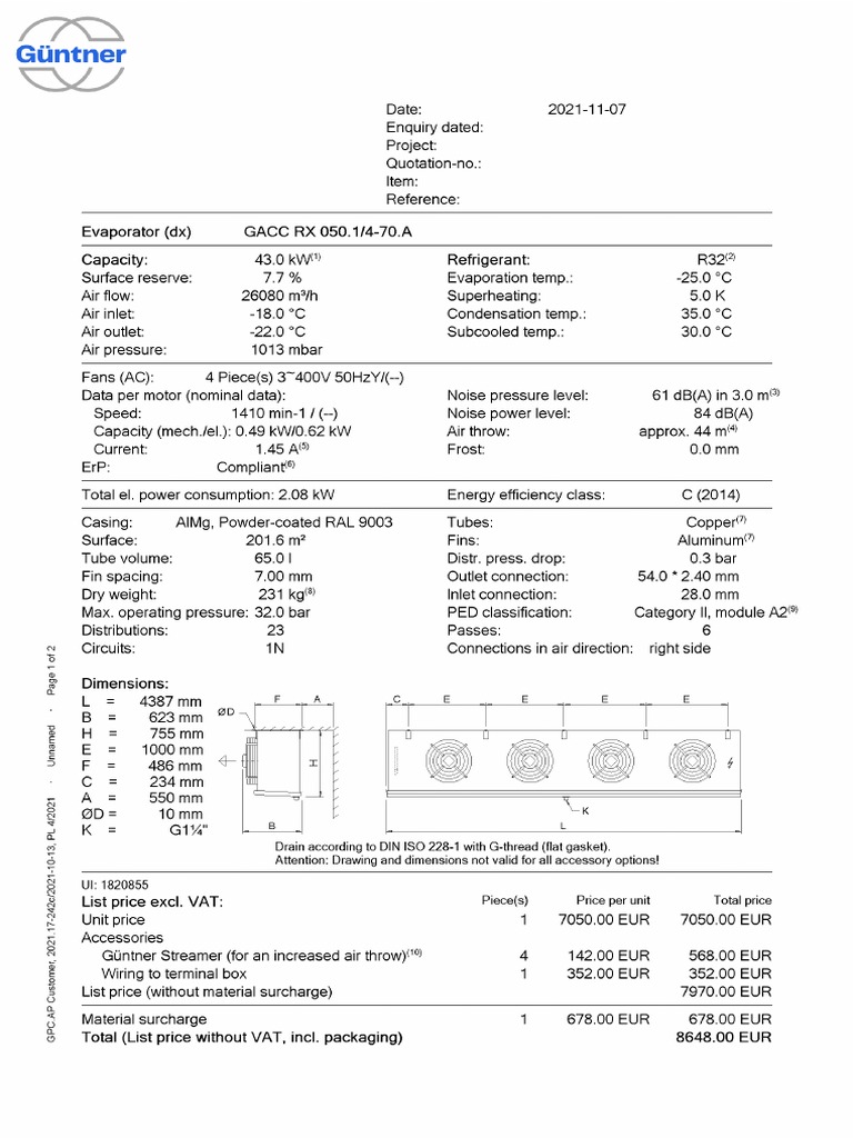 Vaporizator GUNTHER (GACC RX 050.1 - 4-70.A-1820855M | PDF