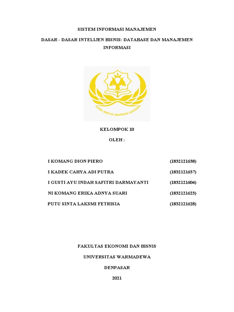 Kelompok 10 Dasar-Dasar Intelijen Bisnis | PDF