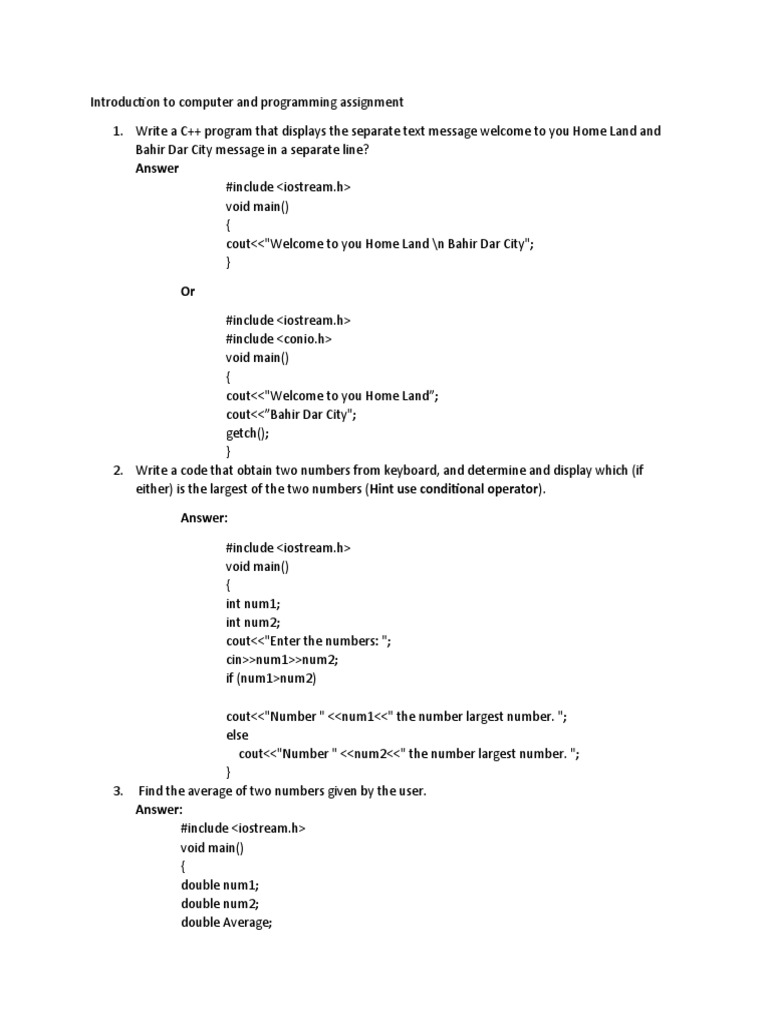 Introduction To Computer Programming | PDF | Integer (Computer Science ...