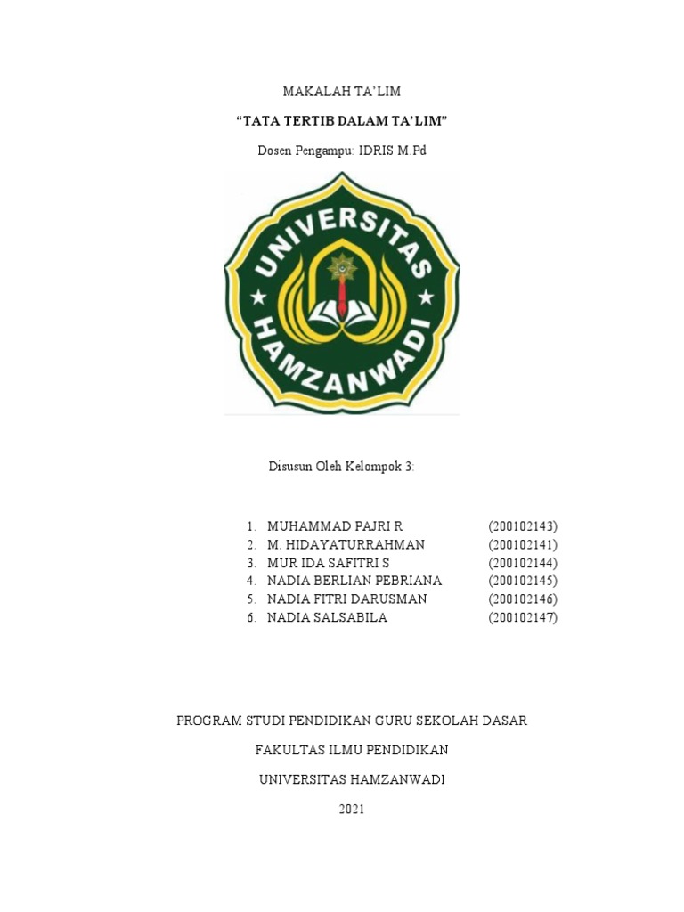 Makalah Ta'lim Kelompok 3 | PDF
