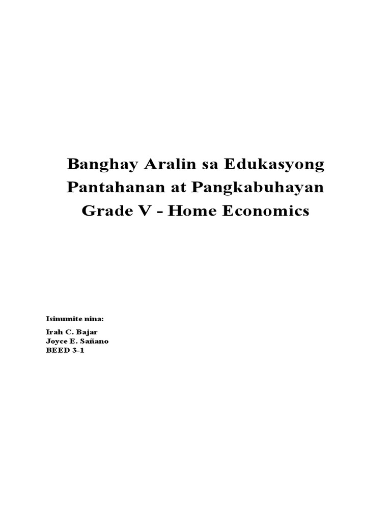 Lesson Plan in Epp 5 | PDF