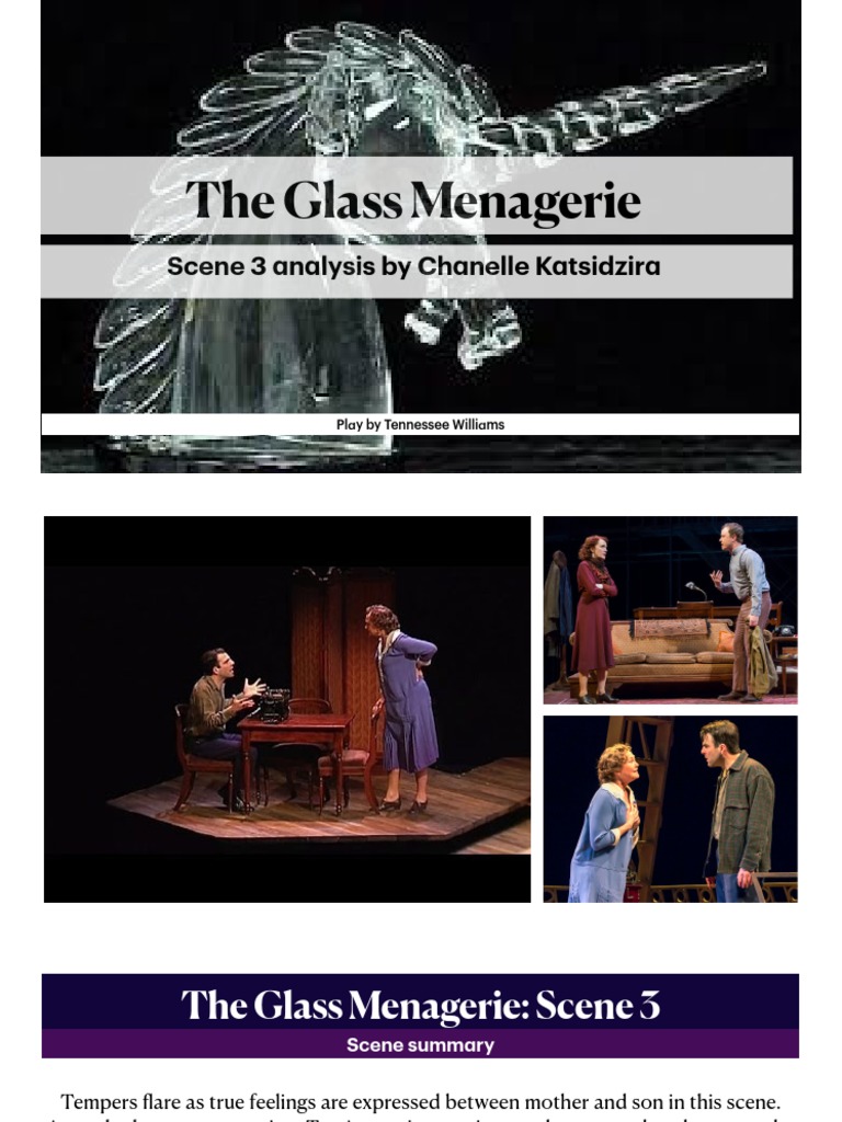 Analysis of Tennessee Williams' The Glass Menagerie' Scene 3 - Chanelle ...