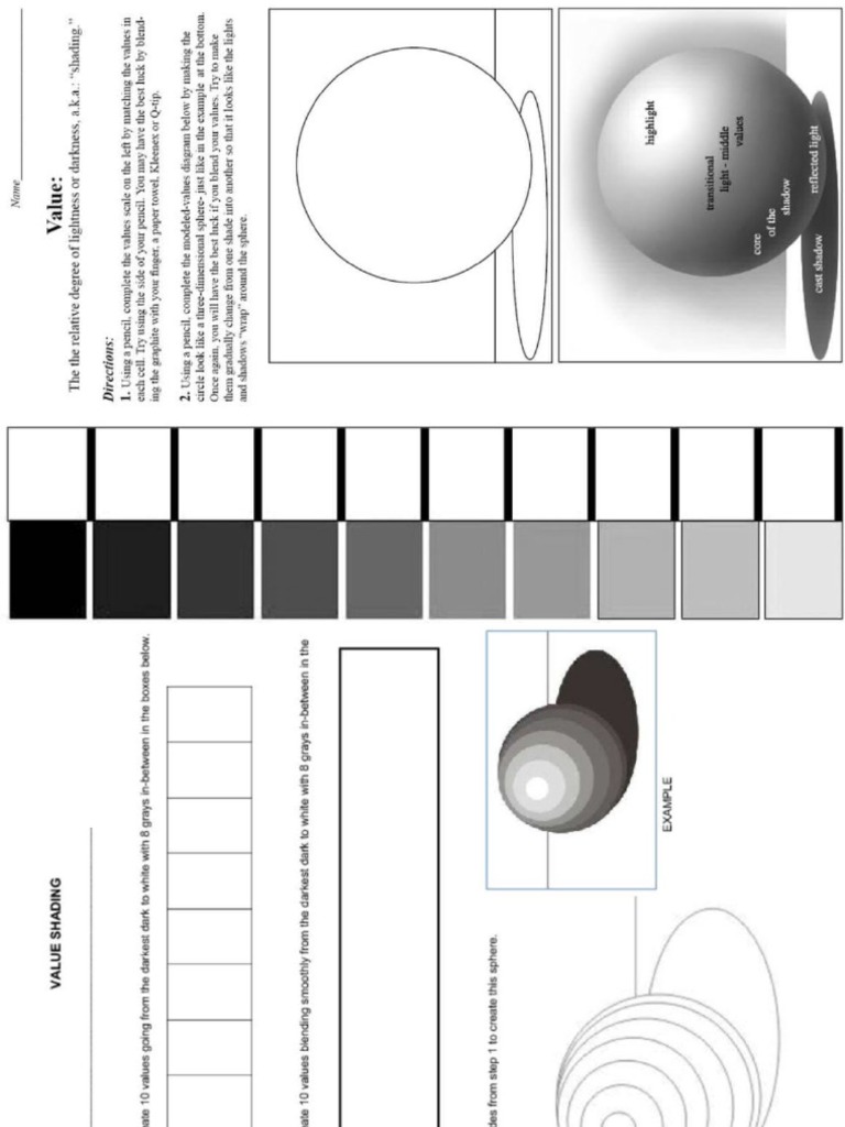 Shading Exercise Sheet | PDF