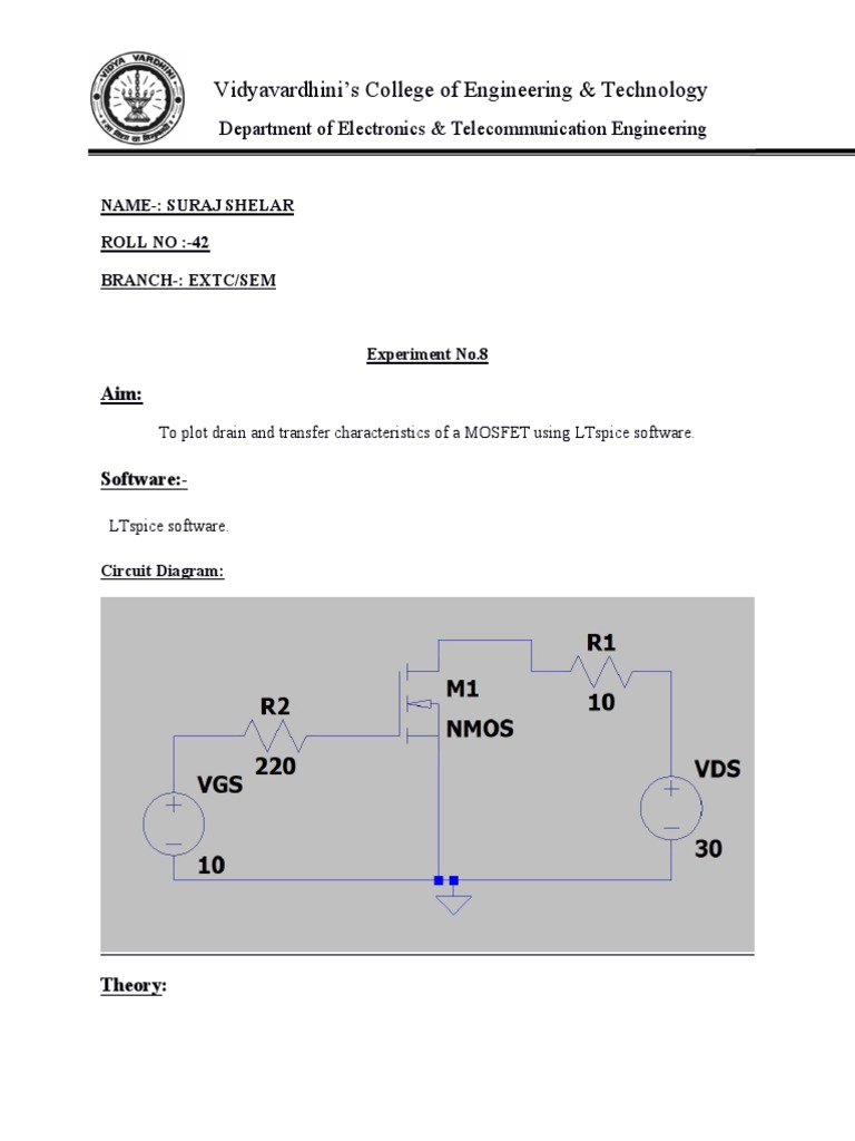 42 Suraj Shelar Extc EDC Exp 8 | PDF | Field Effect Transistor | Mosfet