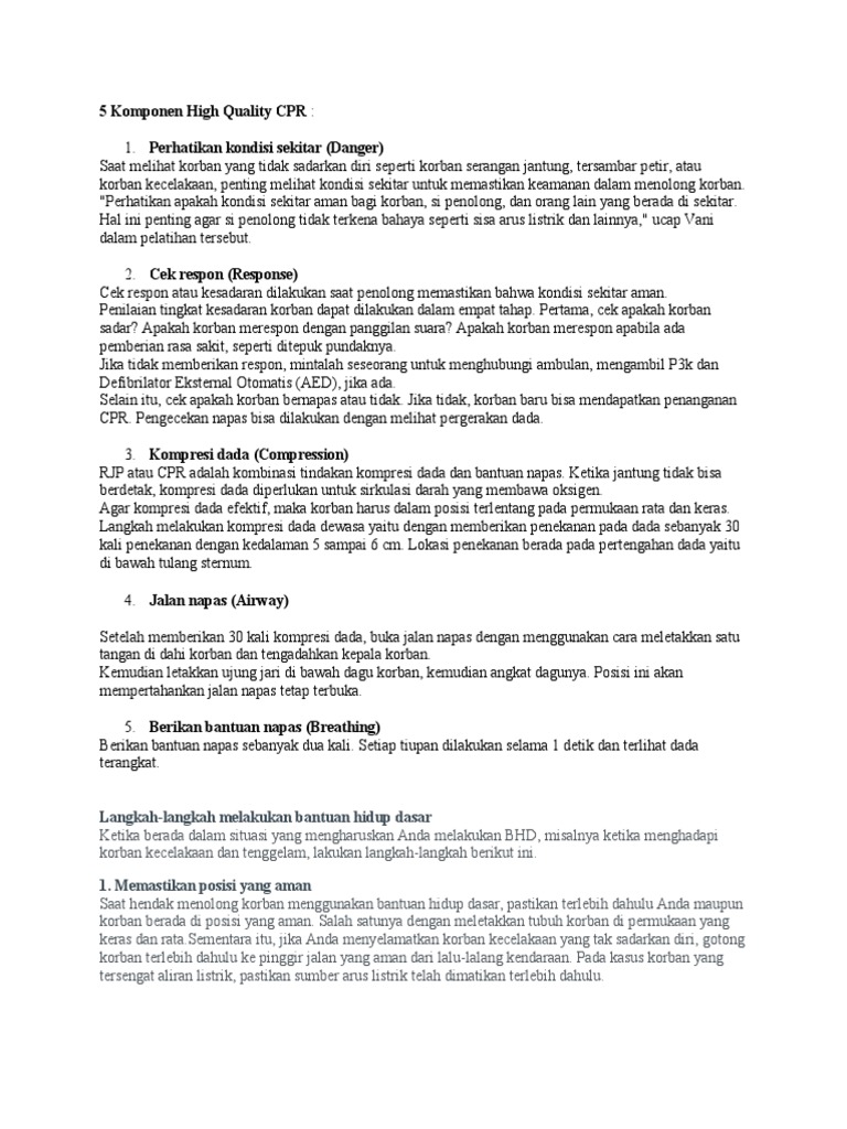 5 Komponen High Quality CPR:: Langkah-Langkah Melakukan Bantuan Hidup ...