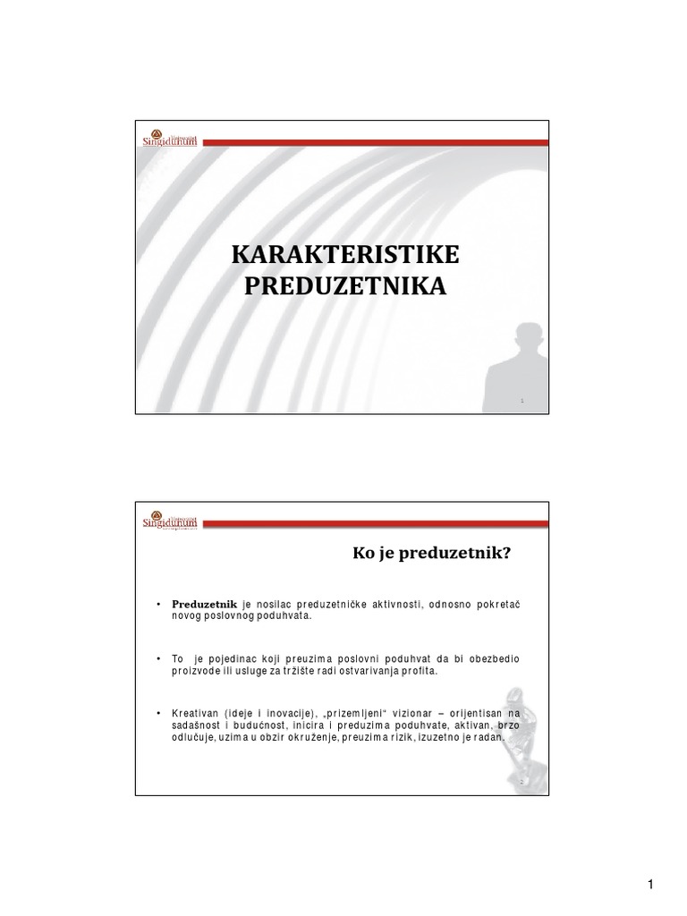 2 - Karakteristike Preduzetnika | PDF