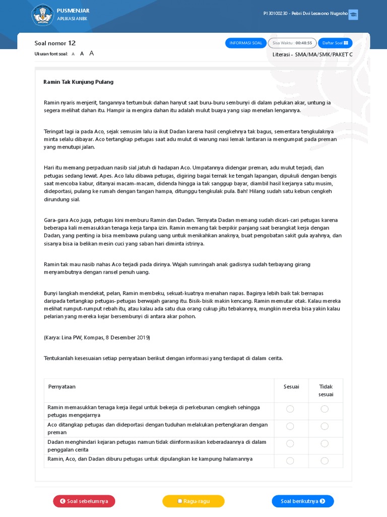 Ramin Tak Kunjung Pulang | PDF