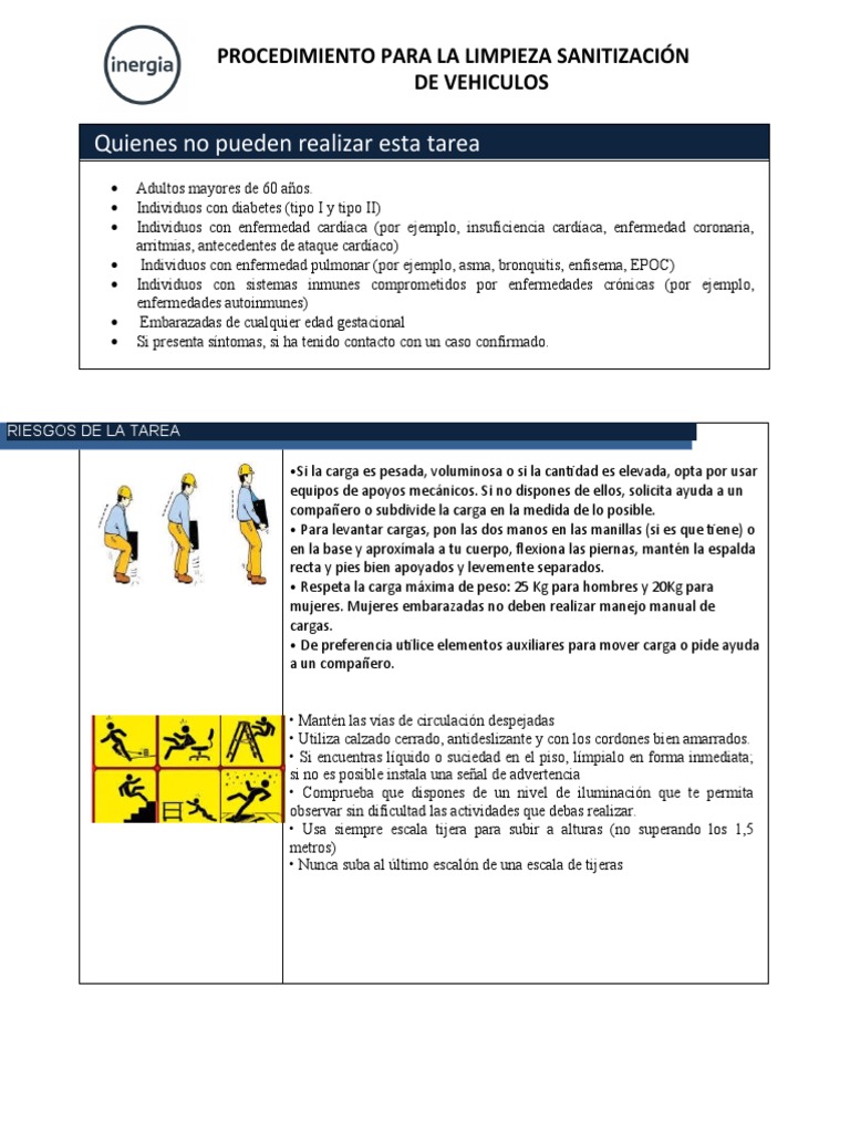Procedimiento para La Limpieza y Sanitizacion de Vehiculos | PDF | El embarazo | Enfermedad ...